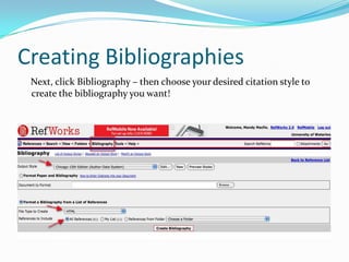 RefWorks Basics | PPTX