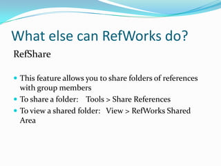 RefWorks Basics | PPTX