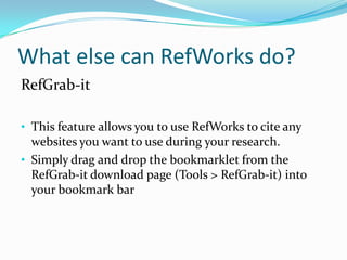 RefWorks Basics | PPTX
