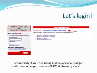 RefWorks Basics | PPTX