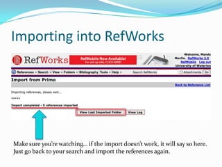 RefWorks Basics | PPTX