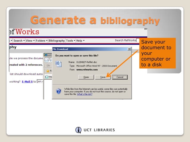 RefWorks Create Bibliography | PPT