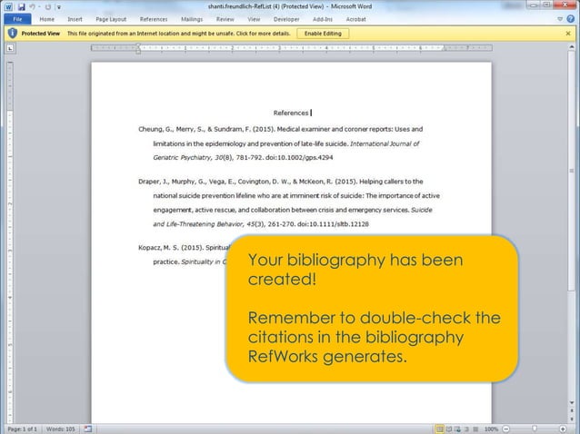 RefWorks Bibliography | PPT
