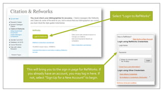 RefWorks Tutorial | PPT