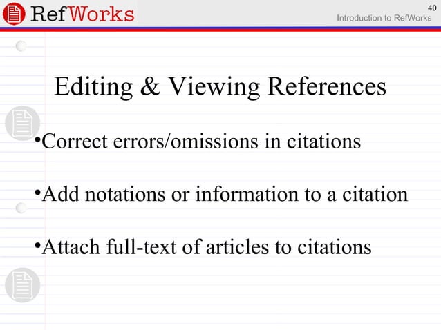 Refworks Overview | PPT