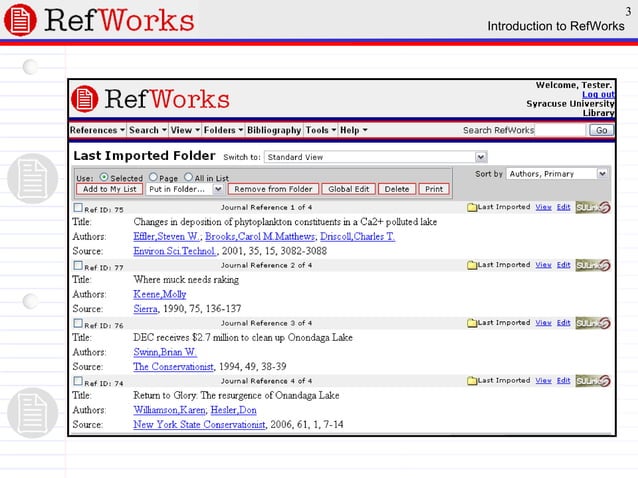 Refworks Overview | PPT | Desktop Publishing | Computer Software and ...
