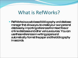 Ref Works Training Staff1 | PPT