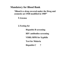 Reg. blood safety | PPT