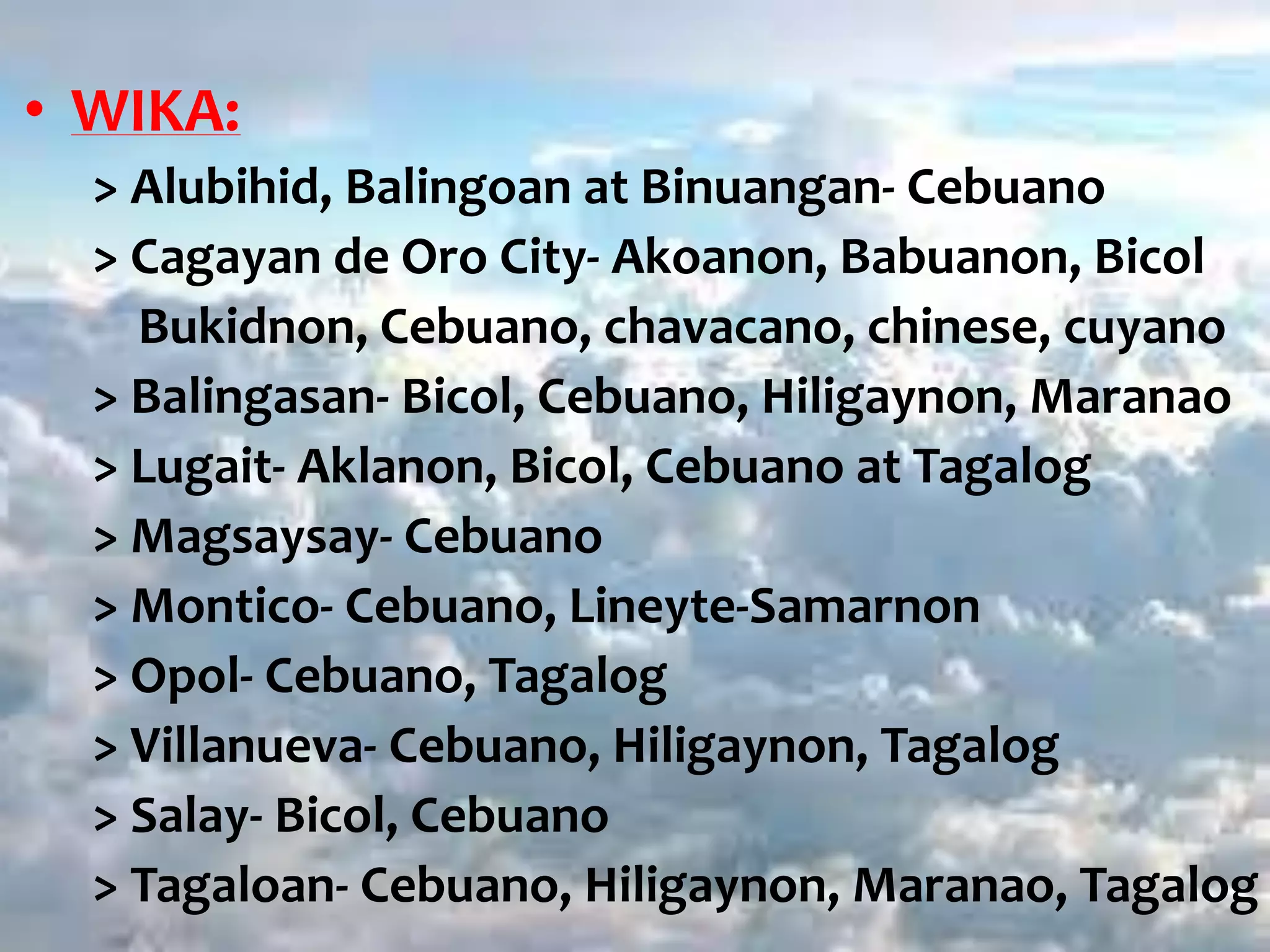 Region 10- Panitikan, Manunulat, Festivals At Iba Pang Detalye | PPTX