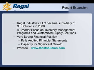 Regal - ST Solutions CSS Presentation | PPT | Logistics | Business