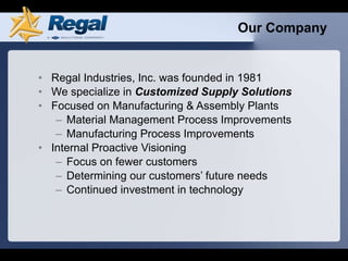 Regal Industries - ST Solutions Presentation | PPT
