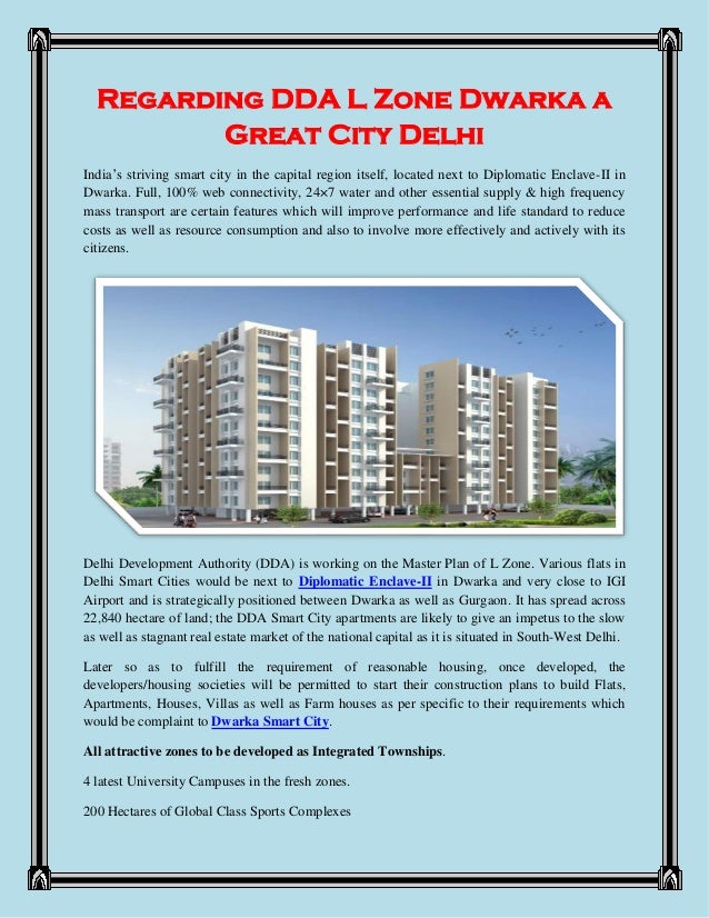 Regarding dda l zone dwarka a great city delhi