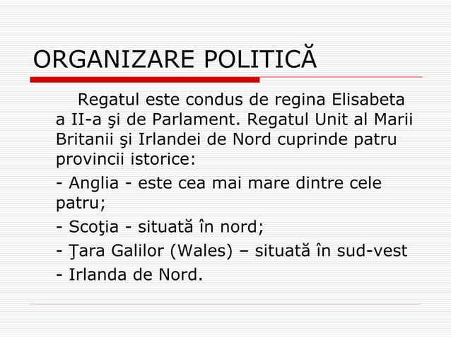 Regatul Unit Al Marii Britanii Si A Irlandei De Nord | PPT
