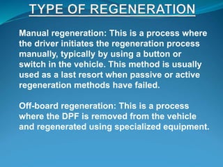 Regeneration of Diesel Particulate Filter in Automobile | PPT