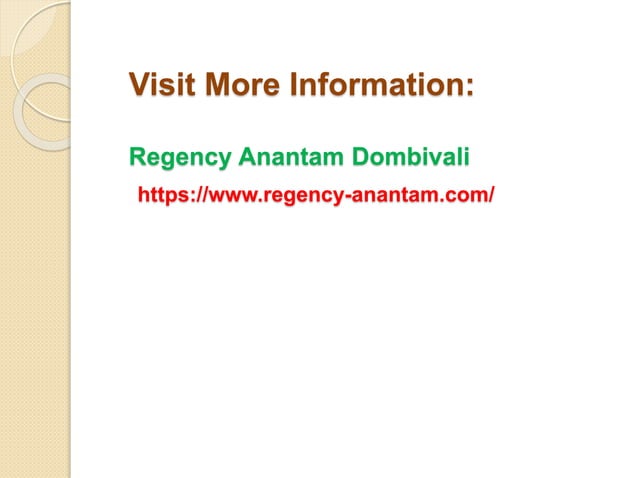 Regency Anantam Dombivali | PPT
