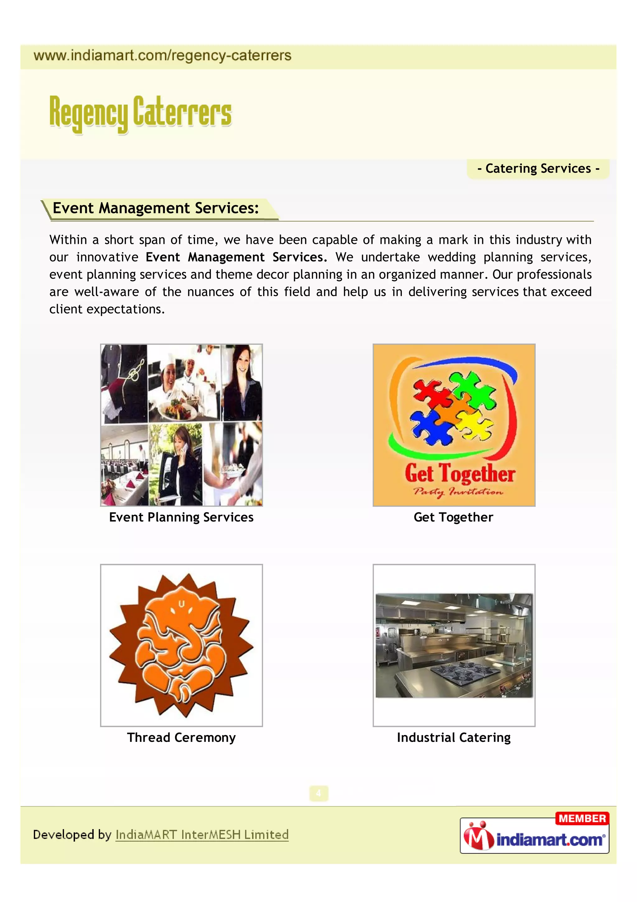 Regency Caterrers, Pune, Catering Services | PDF