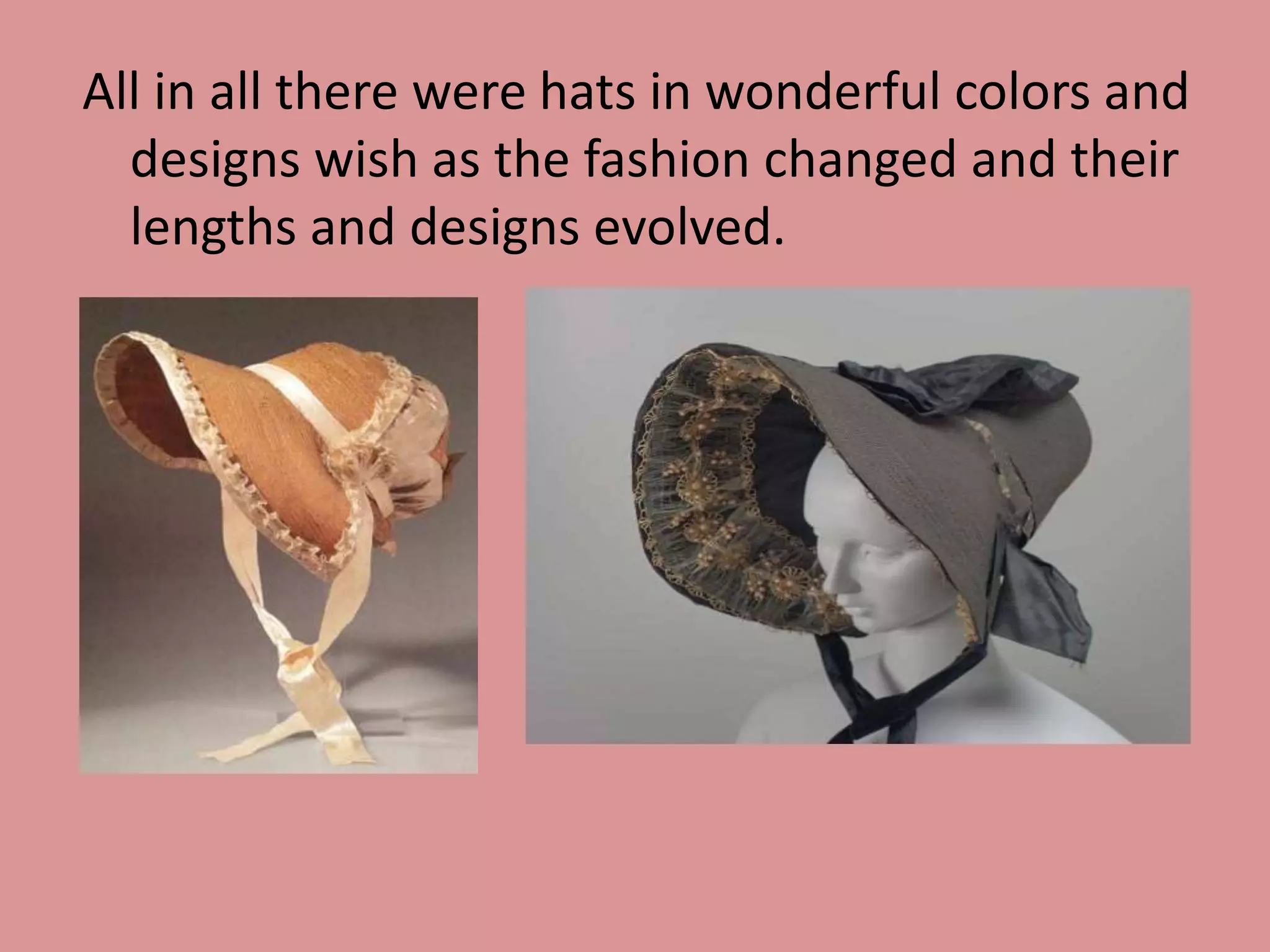 Regency Era Womens hats by Anna Vienna | PPT