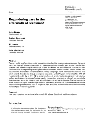 Regendering care in the aftermath of recession (UK) | PDF | Parenting ...