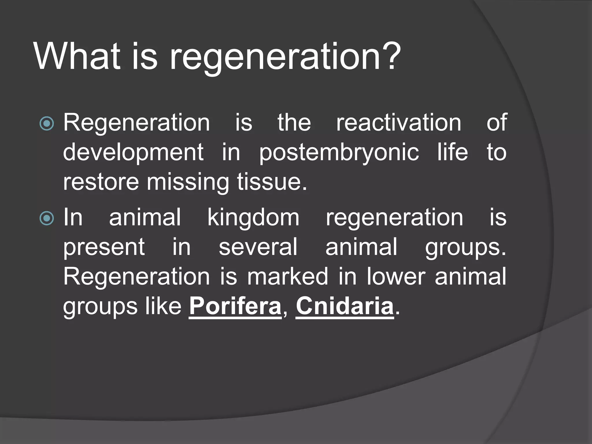 Regeneration in animals | PPSX