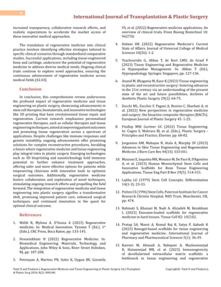 Regenerative Medicine and Tissue Engineering in Plastic Surgery | PDF