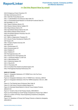 Regenerative Medicine Markets | PDF