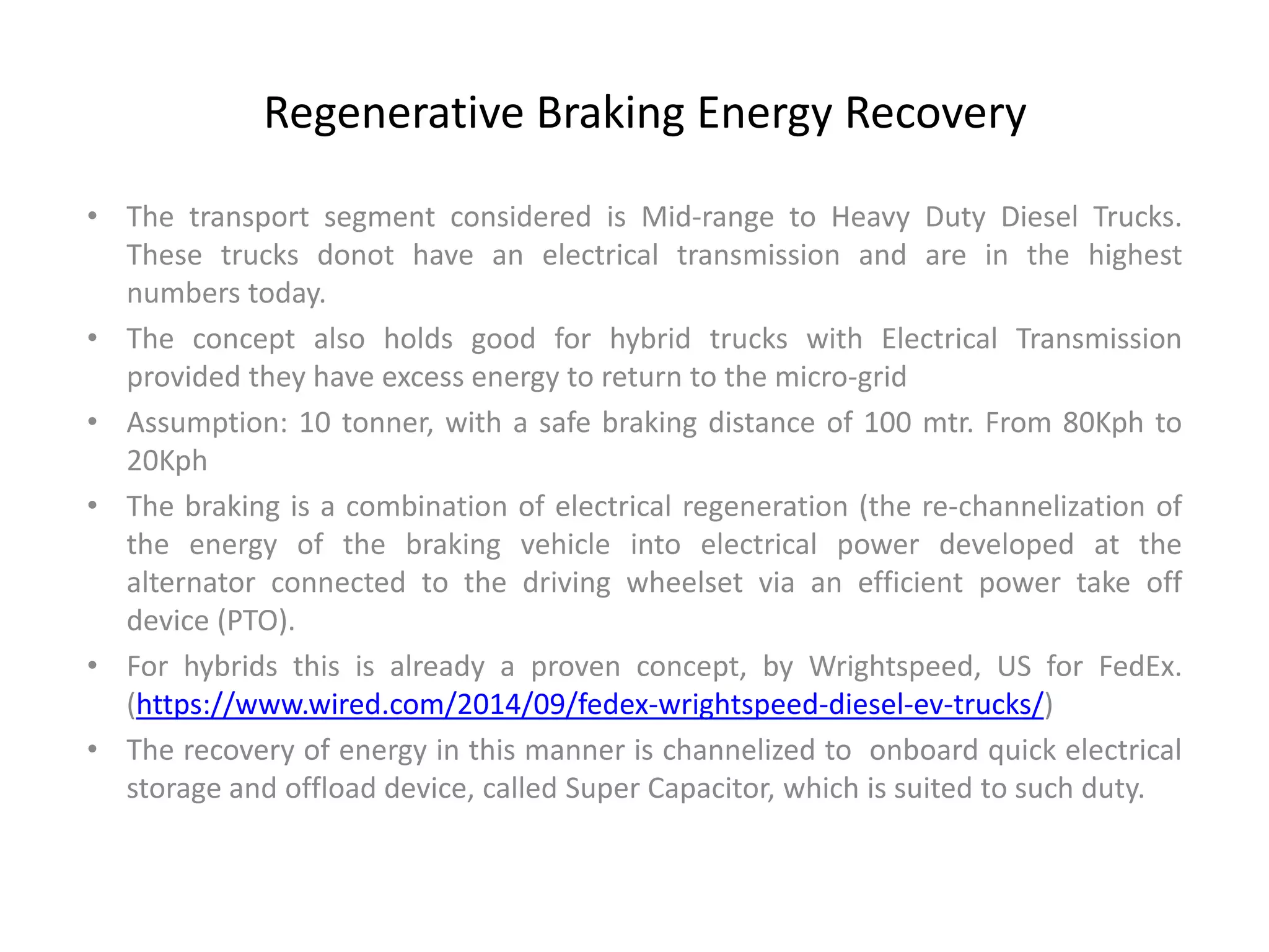Regenerative braking energy recovery (diesel trucks) details v2 | PDF