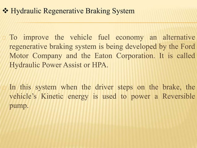 Regenerative braking system | PPTX | Green Vehicles | Auto Type