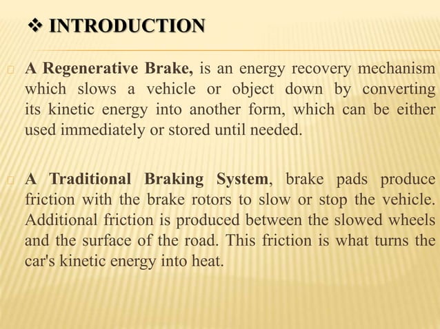 Regenerative braking system | PPTX | Green Vehicles | Auto Type