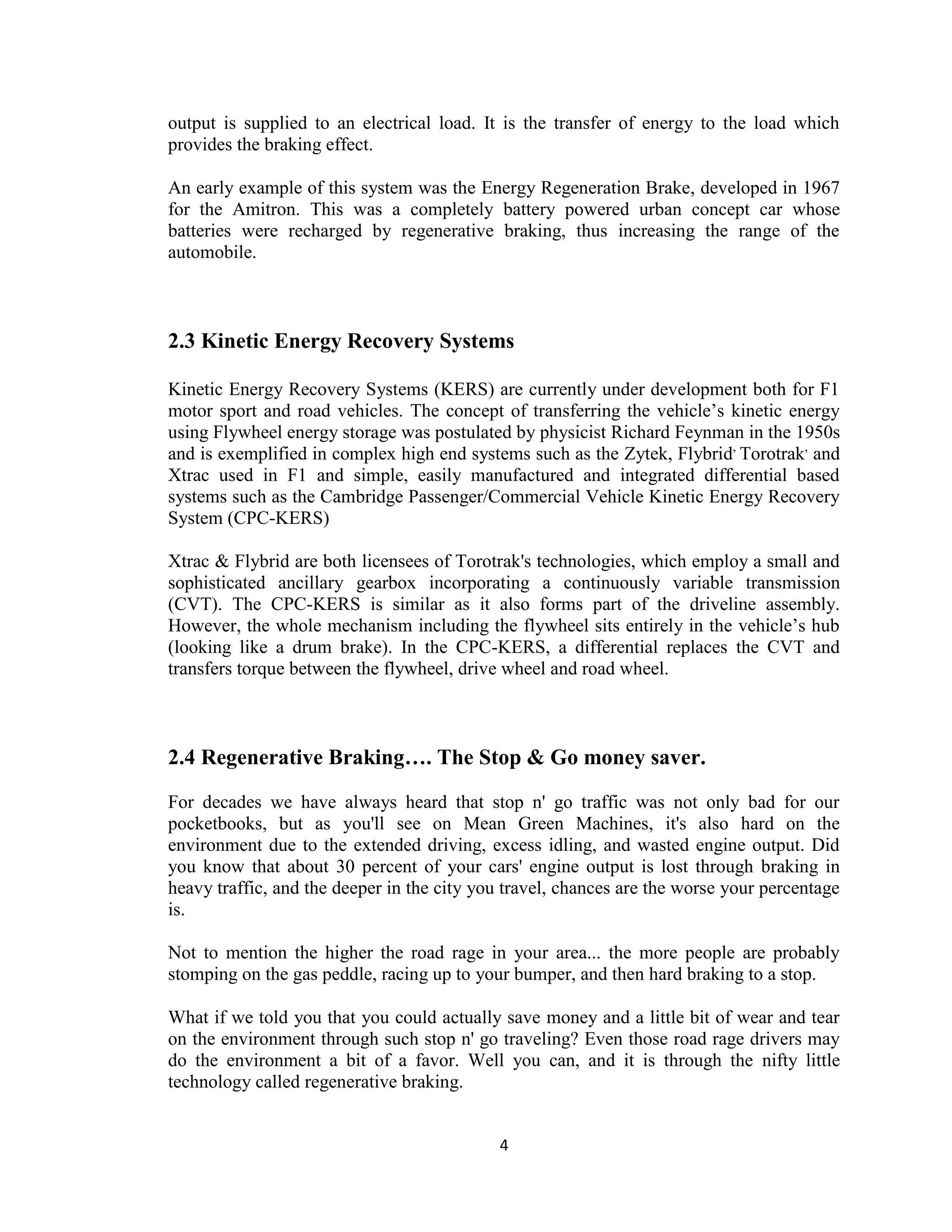 Regenerative breaking system | PDF