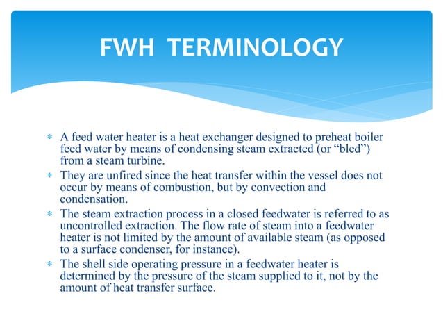 Regenerative feed water heating system | PDF