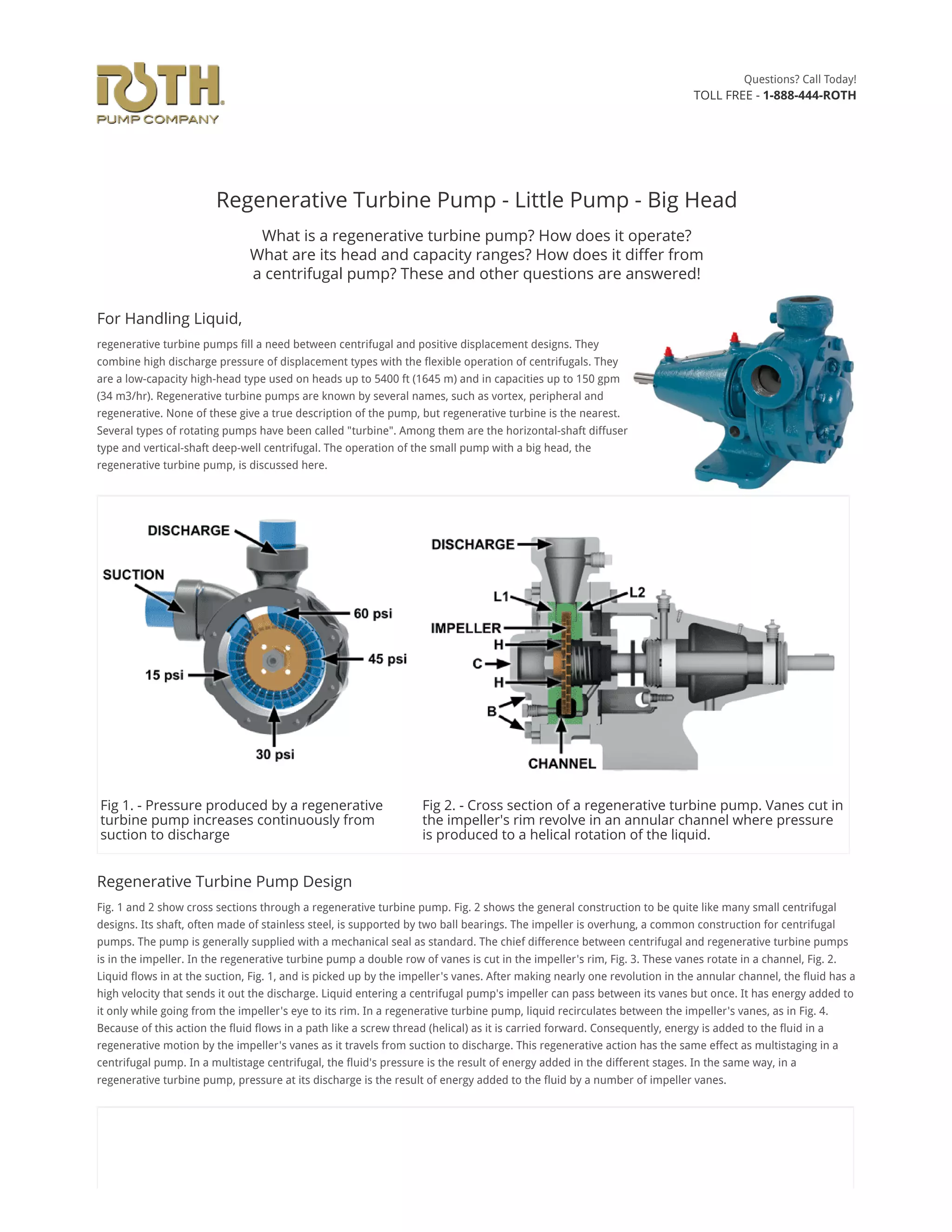 Regenerative turbine pump application, design, and features | PDF