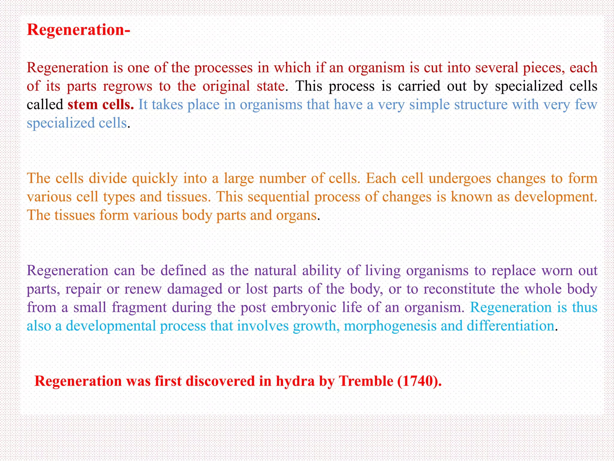 Regeneration, Types of Regeneration,Invertebrates&Vertebrates sp ...