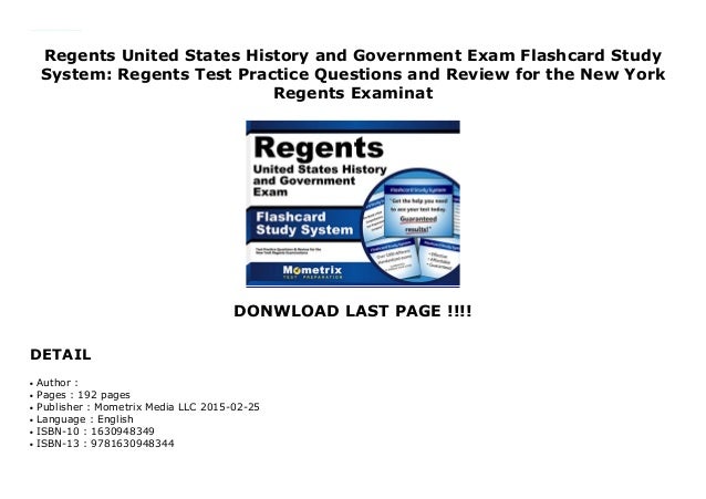 Regents United States History and Government Exam Flashcard Study ...