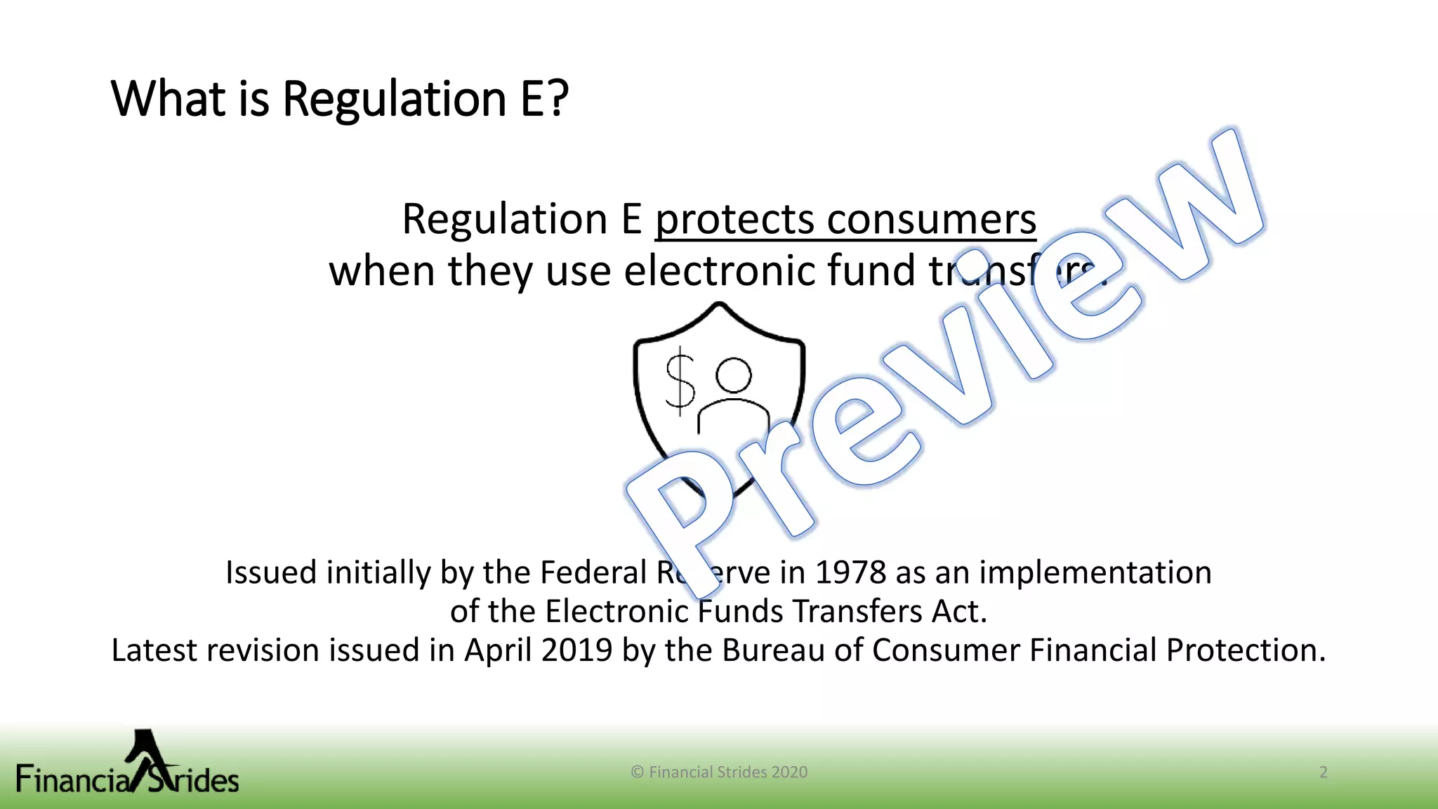 Reg E training preview | PPTX