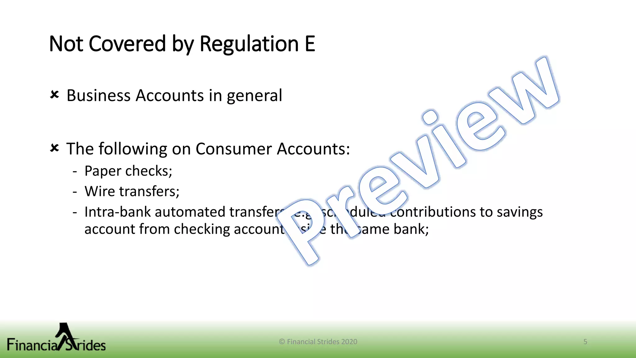 Reg E training preview | PPTX