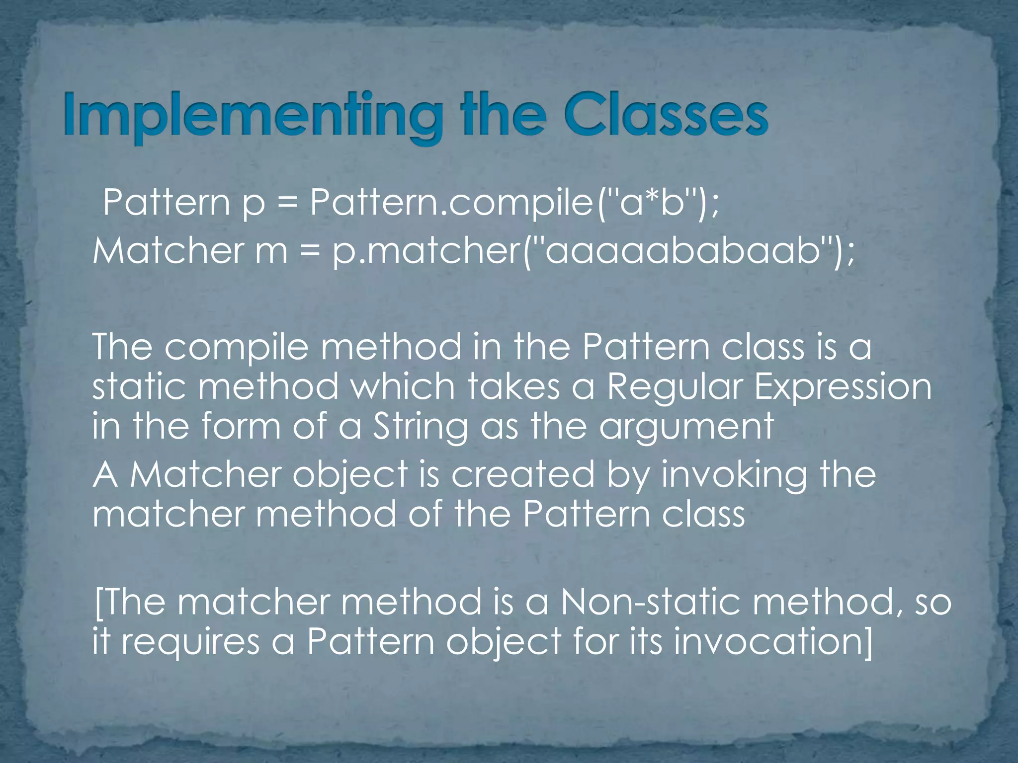 Regular Expressions in Java | PPTX | Programming Languages | Computing