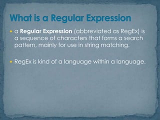 Regular Expressions in Java | PPTX