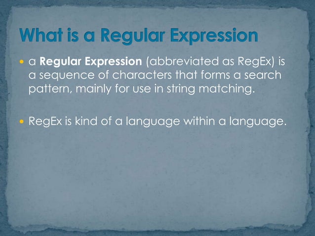 Regular Expressions in Java | PPTX | Programming Languages | Computing