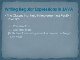 Regular Expressions in Java | PPTX