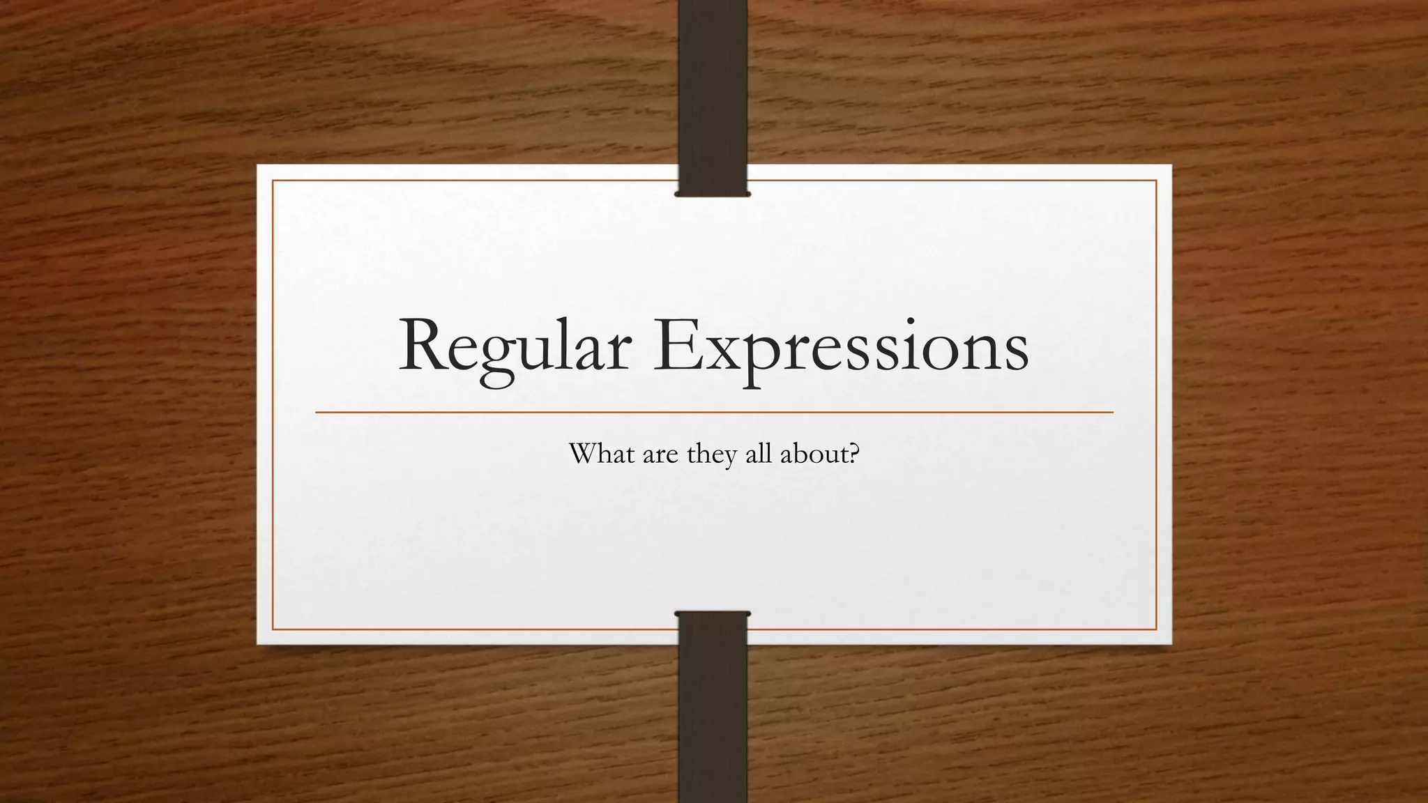 Regular Expressions | PPT