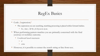 Regular Expressions | PPTX | Programming Languages | Computing