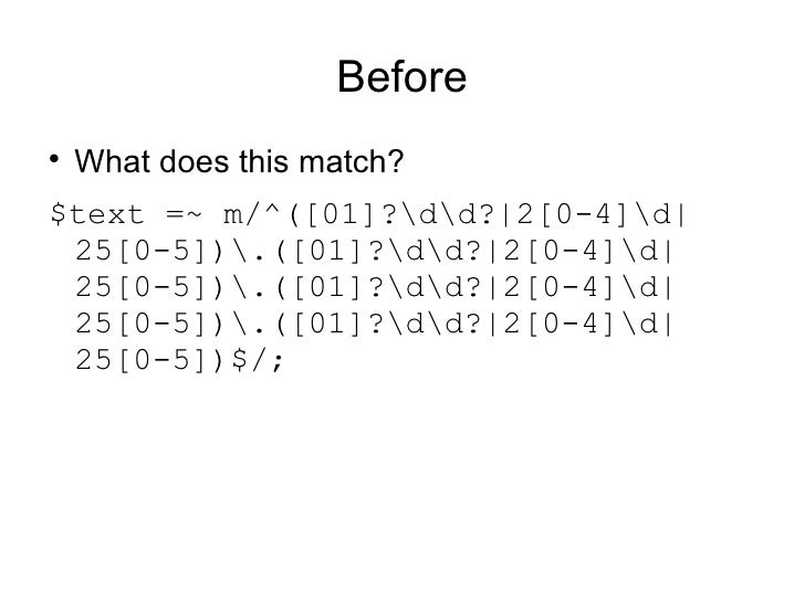 Regex Best Practices