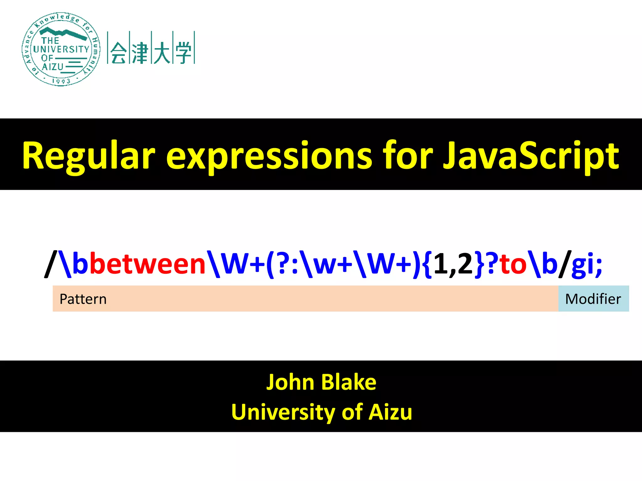 Regular Expressions For Javascript Ppt 2534