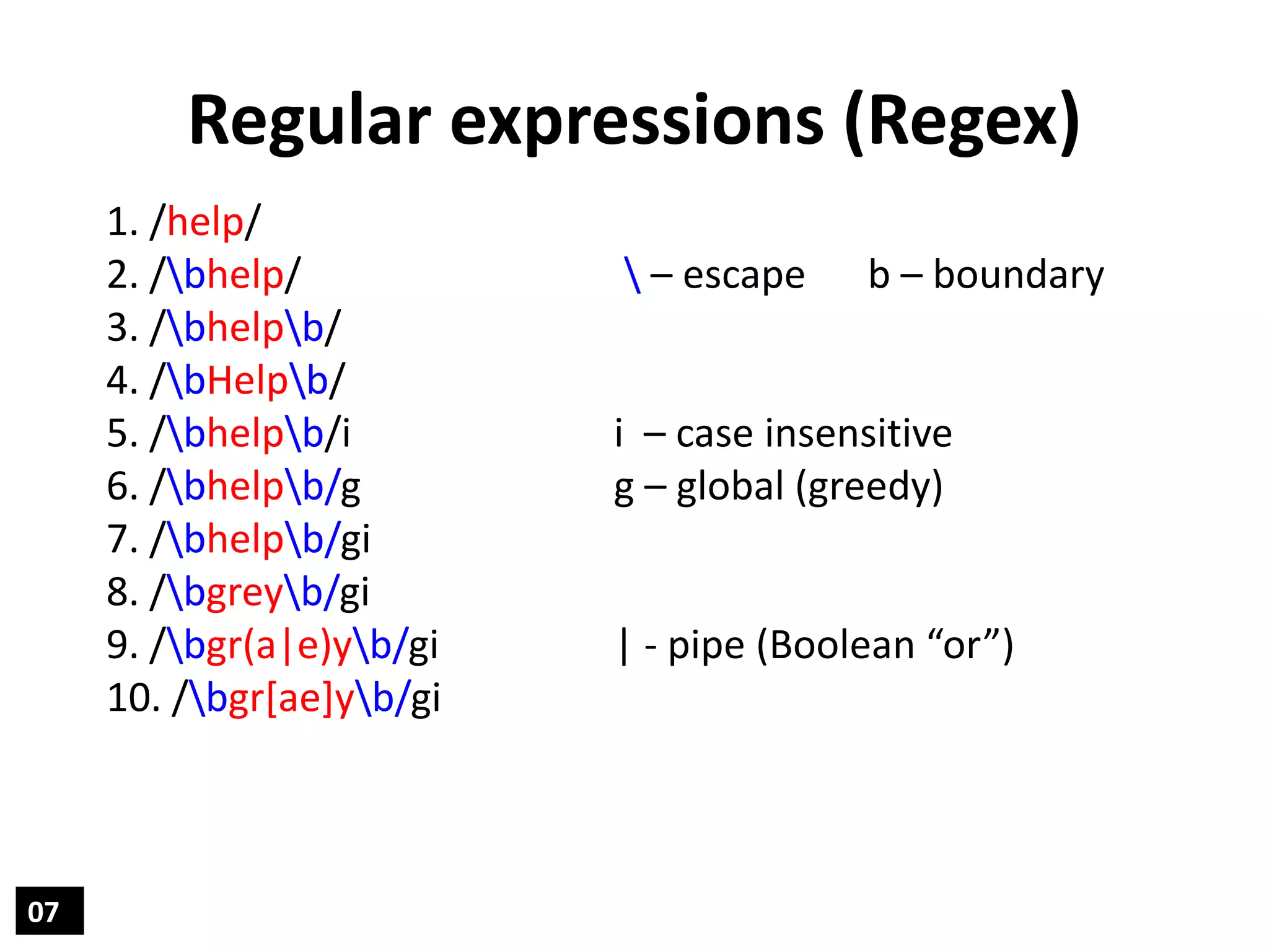 Regular expressions for JavaScript | PPTX Regular expressions for JavaScript | PPTX