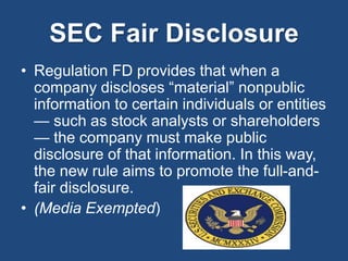 Regulation Fair Disclsoure Presentation.ppt