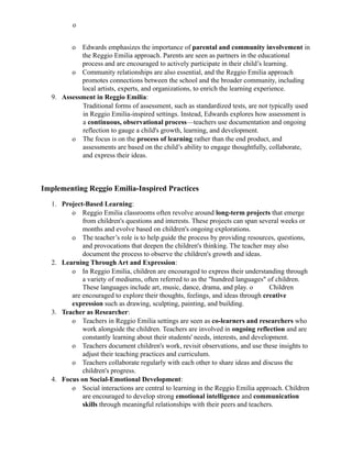 reggio Emilia approach key principle doc | DOCX