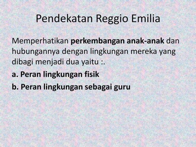 Reggio emilia approach ppt | PPTX