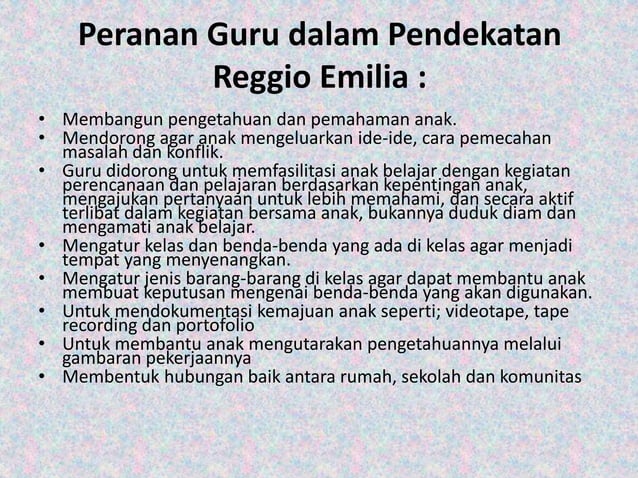 Reggio emilia approach ppt | PPTX