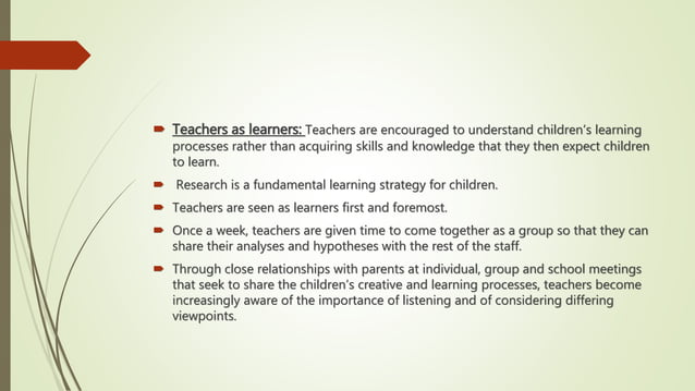 Reggio emilia approach ppt | PPTX