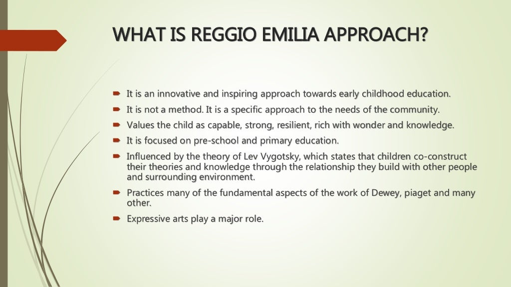 Reggio emilia approach ppt